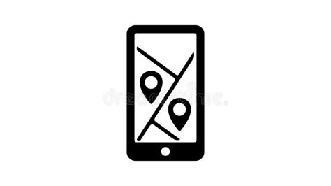 Map With Pinpoints On Smartphone Geolocation Location Pointer