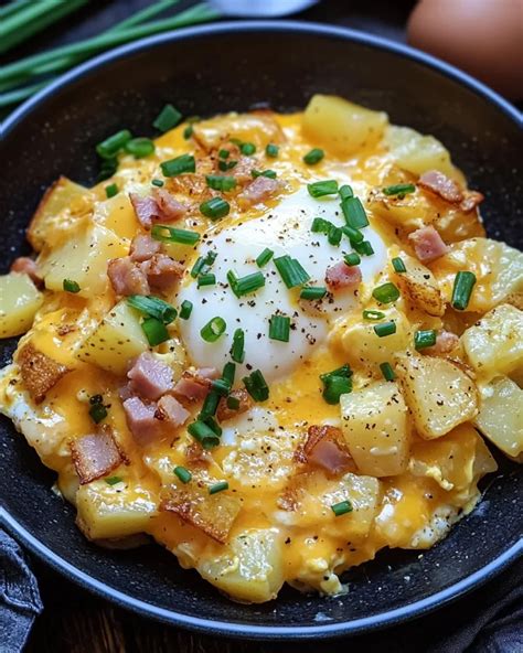Cheesy Potato Egg Scramble Crisp Tastes