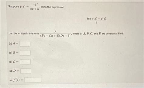 Solved Suppose F X 4x2 8 Evaluate The Following Limit Chegg Com