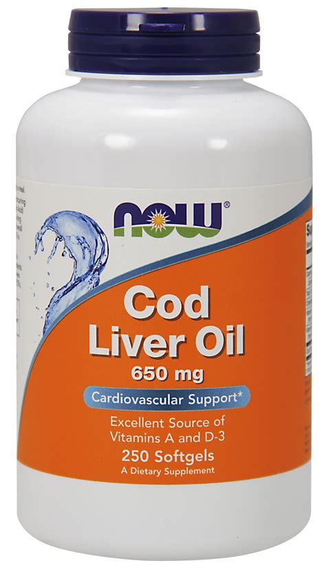 Now Supplements Cod Liver Oil 650 Mg Excellent Source Of Vitamins A