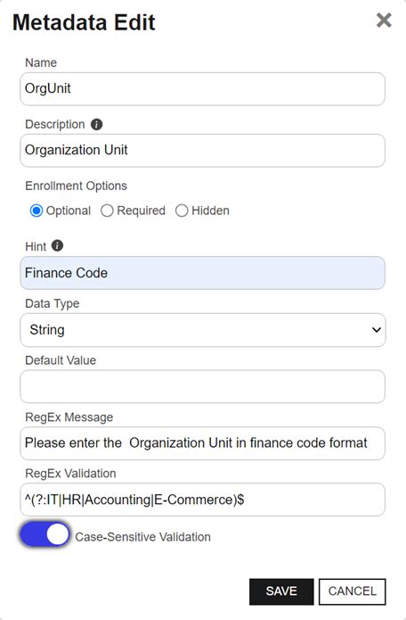 Metadata Field Operations