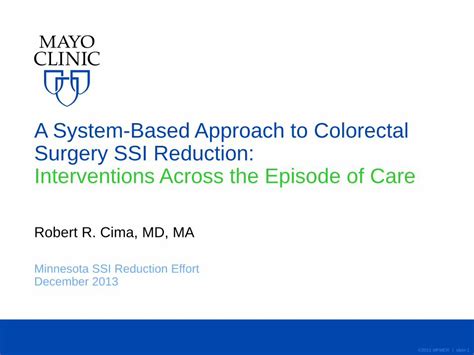 Pdf A System Based Approach To Colorectal Surgery Ssi 2011 Mfmer