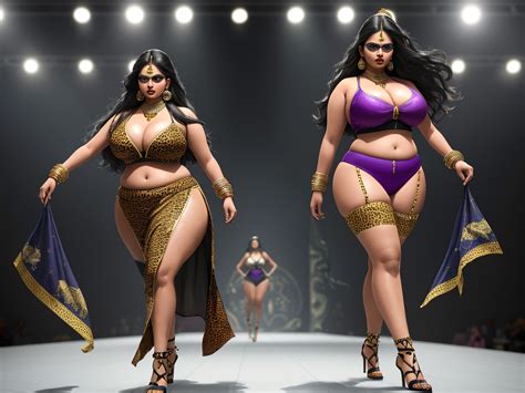 Make Picture K An Indian Runway Plus Size Model Wearing Two
