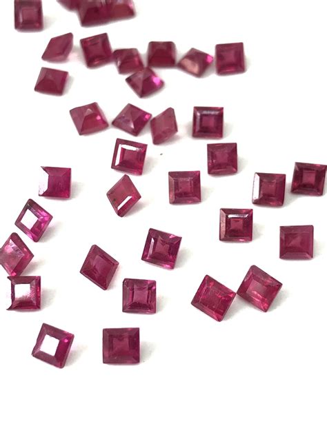 Natural Ruby Square Shape Ruby Fine Quality Cut Calibrated Etsy