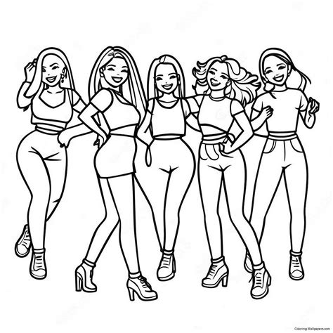 Itzy Members Dancing Coloring Page 62694 49612