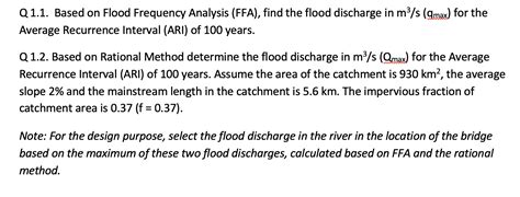 Q Based On Flood Frequency Analysis FFA Find Chegg Com