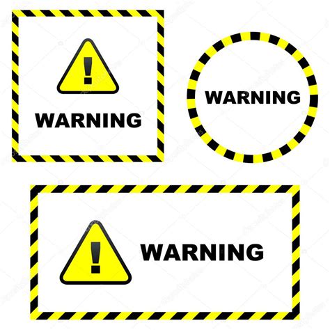 Warning Vector Label Vector Templates — Stock Vector © Studiom1 1438043