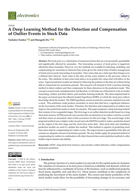 Pdf A Deep Learning Method For The Detection And Compensation Of Outlier Events In Stock Data