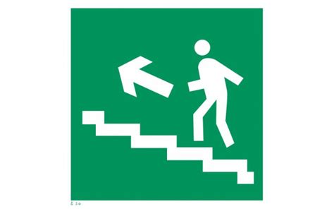 Эвакуационный знак Е16 Направление к эвакуационному выходу по лестнице вверх налево купить с