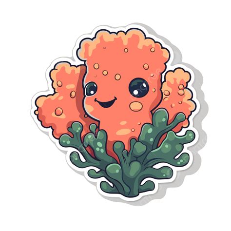 독특한 캐릭터 디자인 클립 아트 스타일로 벡터 고립 된 만화 귀여운 산호와 스티커 디자인 상표 Png 일러스트 및 벡터 에 대한 무료 다운로드 Pngtree
