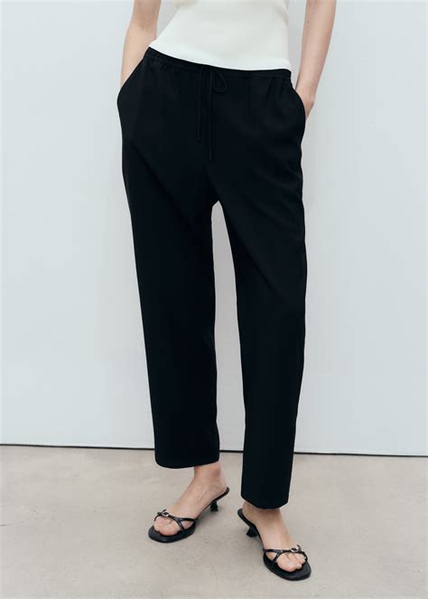 Drawstring Flowy Pants Women Mango Usa