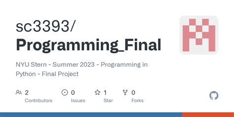 Github Sc3393programmingfinal Nyu Stern Summer 2023 Programming In Python Final Project
