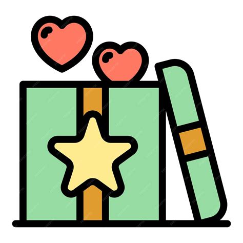 El Icono De La Caja De Regalos De Amor El Contorno Del Icono Del Vector De La Caixa De Regales