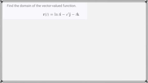 Solvedfind The Domain Of The Vector Valued Function Mathbf R Tln