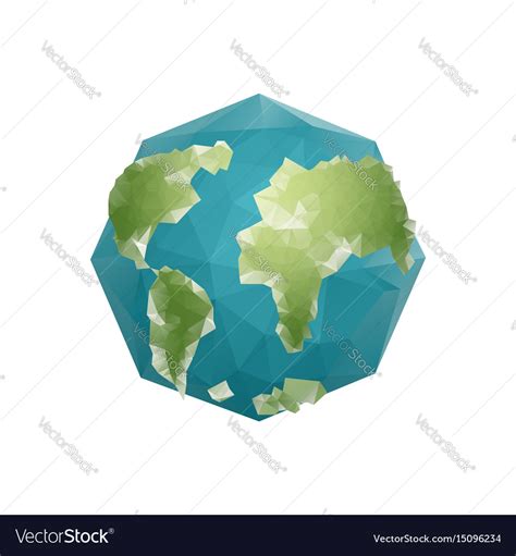 Earth Polygon Planet Geometric Figure Octagon Vector Image