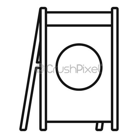 Adevertising Wood Banner Icon Outline Style Stock Vector 3622887