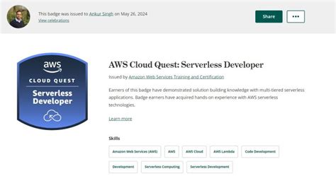 Ankur Singh On Linkedin Aws Cloudquest Serverlessdeveloper