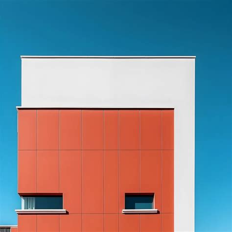 Premium Photo 3d Render Of Minimal Modern Architecture Building With Blue Sky