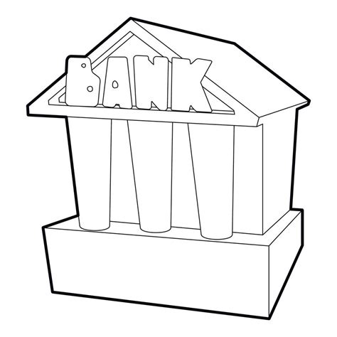 Bank Icon Outline Style 15212298 Vector Art At Vecteezy