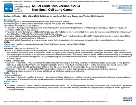 Nccn Clinical Practice Guideline In Oncology Pdf Lung And