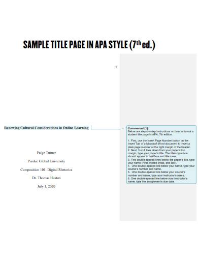 APA Title Page Examples