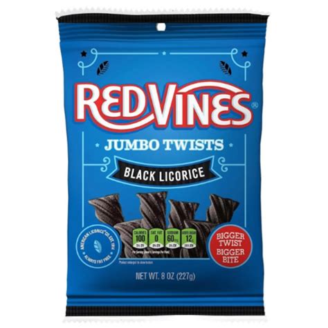 Red Vines Jumbo Twist Black Licorice 8 Oz Bag Sweet Delights And