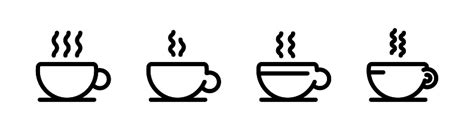 커피가 있는 벡터 컵입니다 커피잔 커피 컵 벡터 아이콘 집합입니다 뜨거운 음료 아이콘입니다 0명에 대한 스톡 벡터 아트 및 기타 이미지 Istock