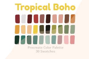 Procreate Color Palette Tropical Boho Graphic By Pakka Design Studio