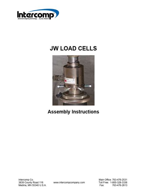 Jw Load Cell Assembly Instructions 7005189 A Pdf Electrical Connector Telecommunications