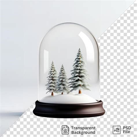 Premium PSD Transparent Object In A Glass Dome On Black Base