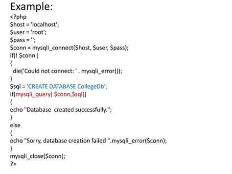 Connectingtodatabasemysqlinphppptx