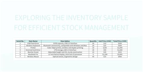 Free Inventory Sample Templates For Google Sheets And Microsoft Excel Slidesdocs