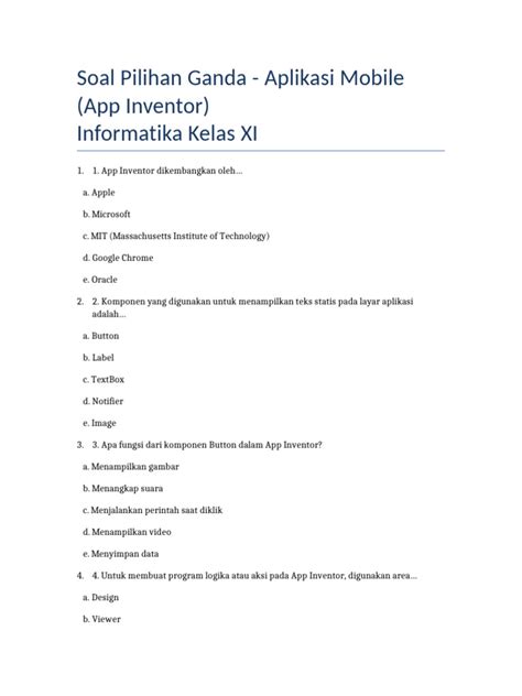 Soal App Inventor Kelas Xi Pdf