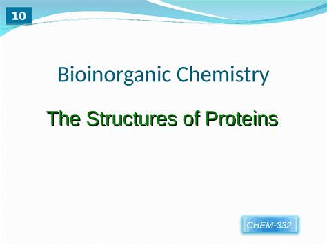 Protein Structures Lecture Slides Chem 332 Docsity