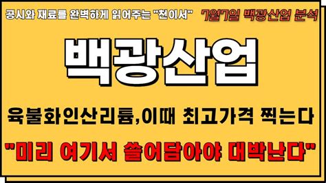 백광산업 기업분석 육불화인산리튬 가격 이때 최고치 찍는다 미리 여기서 쓸어담아야 대박 수익 본다 주가전망및 목표가 백광산업 백광산업주가전망 Youtube