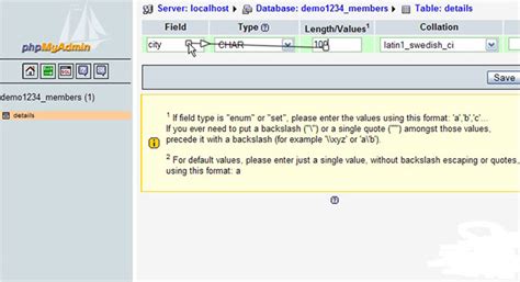Modifying Fields In Database Tables With Phpmyadmin