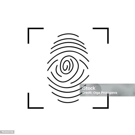 스캔 한 손가락 아이콘 플랫 스타일 절연 벡터 일러스트 레이 션 개성 개념에 대한 스톡 벡터 아트 및 기타 이미지 개성 개념