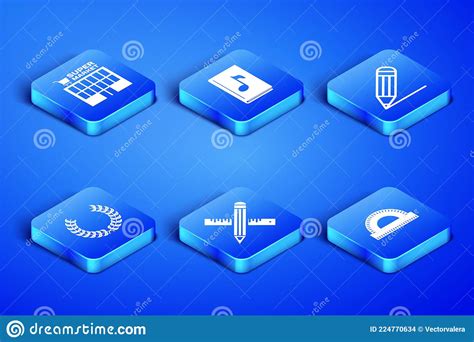 Set Protractor Grid Supermarket Building Crossed Ruler And Pencil Laurel Wreath Audio Book