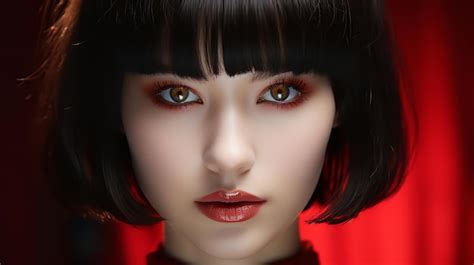 Premium Photo A Marvelous Young Chinese Woman With Short Hair Is