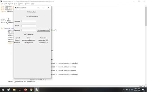 Download Password Vault Gui App Using The Python Tkinter Project In Python With Source Code