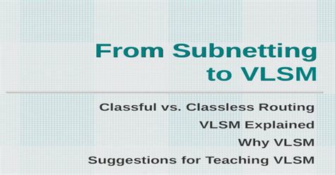 From Subnetting To Vlsm Classful Vs Classless Routing Vlsm Explained