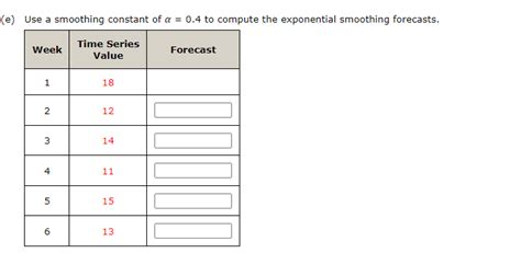 Solved Use A Smoothing Constant Of α04 To Compute The