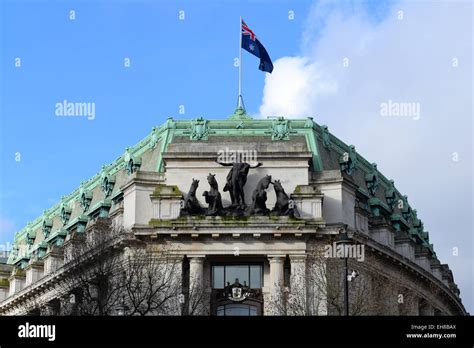 Roof And Flag Of The Australian Embassy Building Strand London Uk
