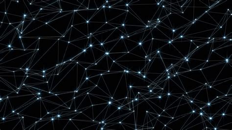abstract digital connection moving dots and lines plexus stars glow