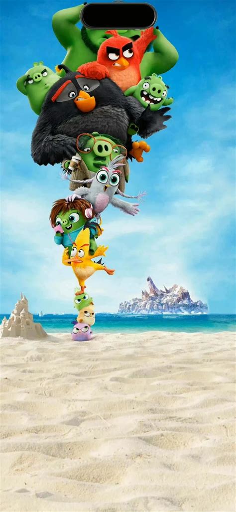 Angry Birds Cartoon Characters Beach Scene Summer Vacation 2k Iphone