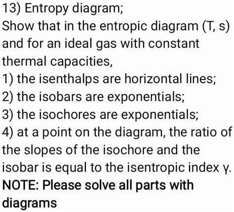 13 Entropy Diagram Show That In The Entropic Diagram T S And For