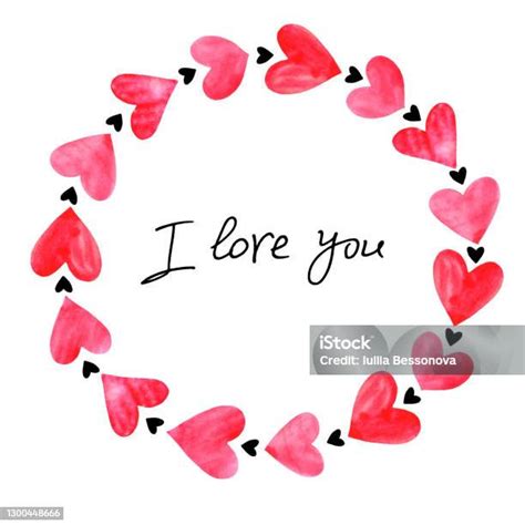 나는 당신을 사랑합니다 붉은 수채화 하트의 프레임에 문자 제목 테두리 발렌타인 데이배경 템플릿 인사말 카드 감정의 선언 웹 공휴일에 대한 스톡 벡터 아트 및 기타 이미지