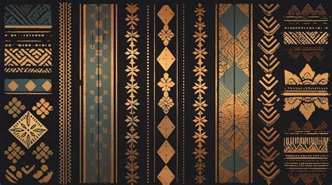 Filipino Tnalak Weaving Patterns With Intricate Designs Premium Ai Generated Vector