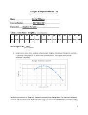 Projectile Motion Online Pdf Analysis Of Projectile Motion Lab Name Kayla Williams Course