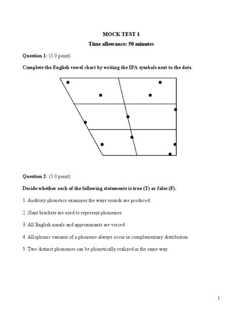 Mock Test 1 Pdf Phoneme Oral Communication